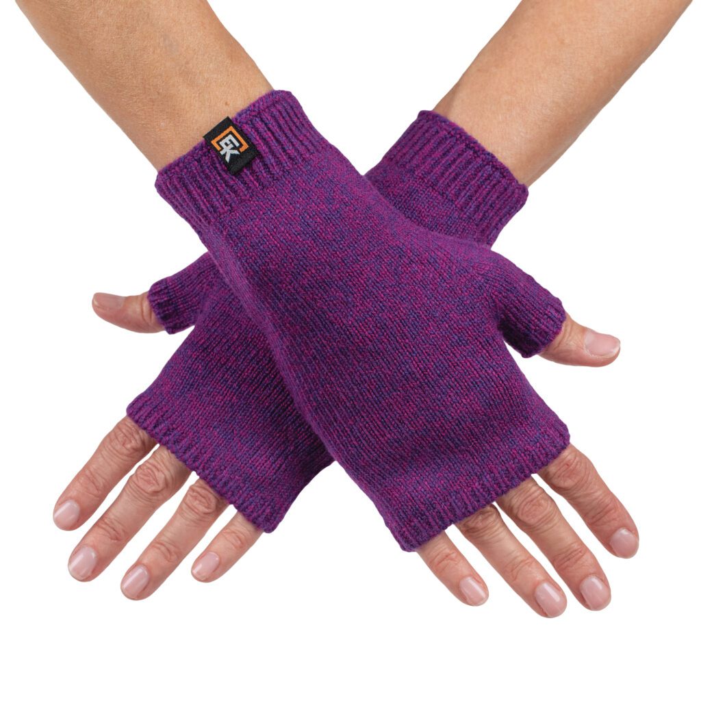 Wool Knit Fingerless Mittens - Super Soft Merino Wool - Made in the USA